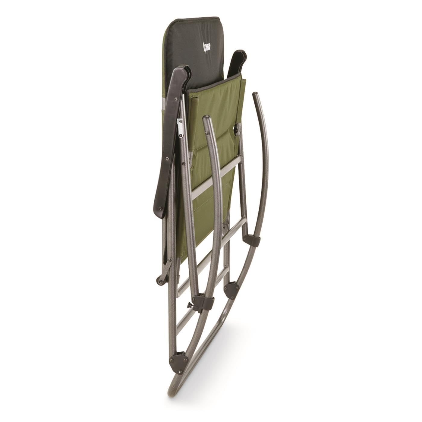 Guide Gear XXL Oversized Rocking Camping Chair, Heavy-Duty 600 lb Capacity Portable Folding Outdoor Camp Rocker Chairs for Adults Hunter Green/Black