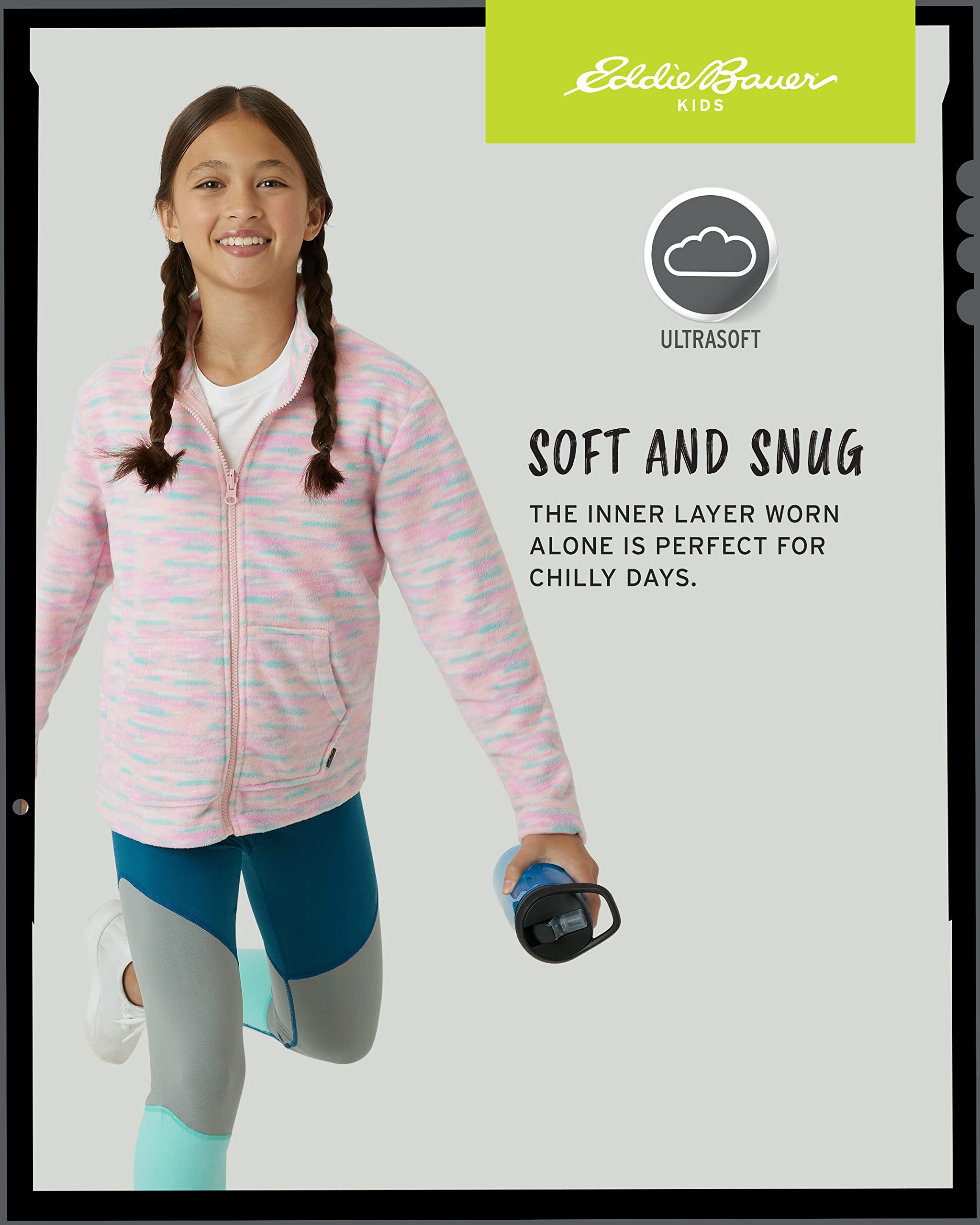 Eddie Bauer Girls' Rain Jacket - Lone Peak Waterproof 3 in 1 Insulated Windbreaker Coat with Removable Fleece Lining (5-20), Size 8, Soft Pink