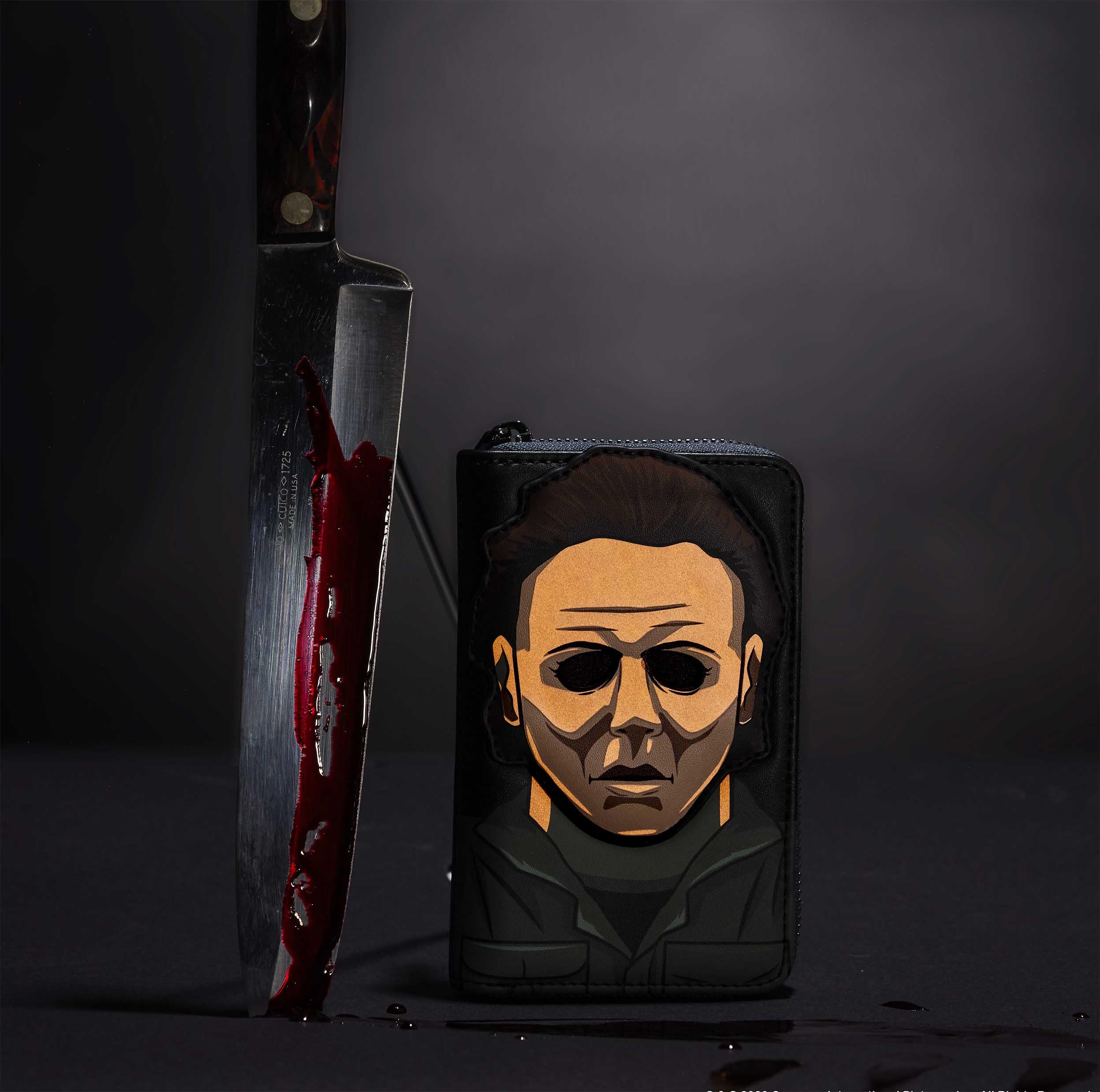 Halloween Michael Myers Mask Cosplay Zip-Around Wallet