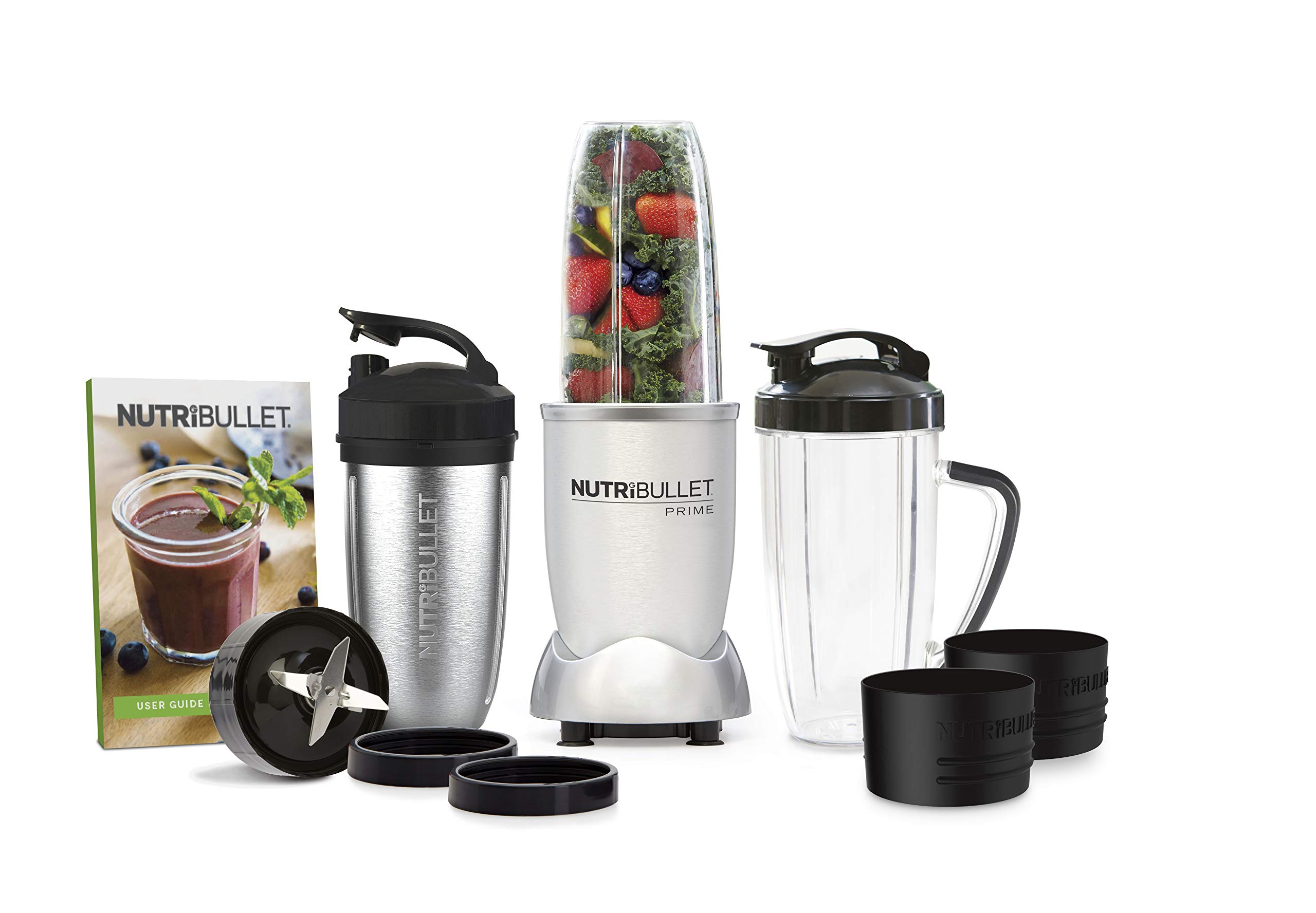 NutriBullet 1000 Watt PRIME Edition, 12-Piece High-Speed Blender/Mixer System, Includes Stainless Steel Insulated Cup, and Recipe Book & Extractor Blade .60 Lbs, Grey