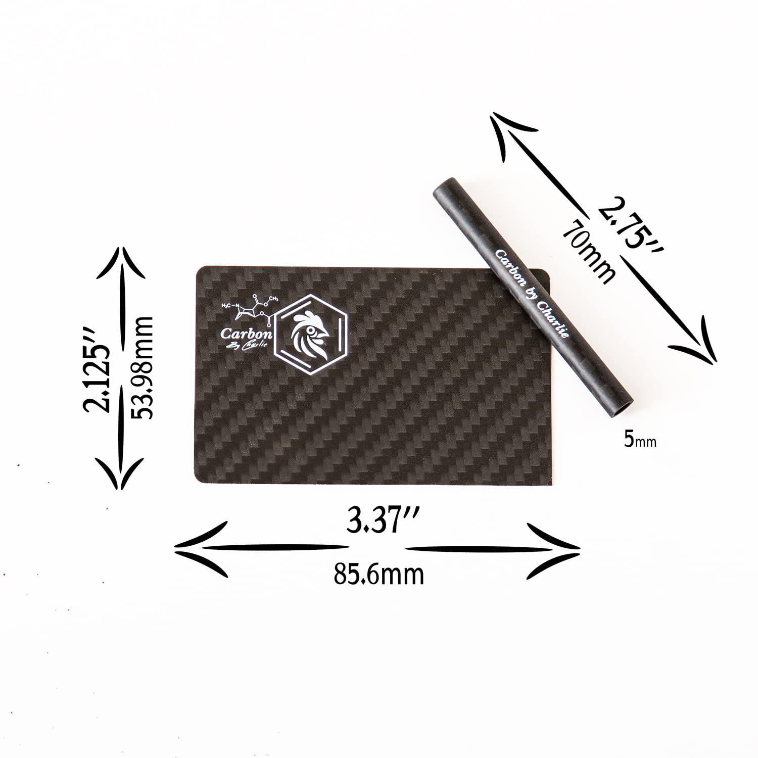 Heated Party XL Carbon fiber Cutting Plate + Carbon Card and Short Straw Gift USA Unisex (3 Cards & Straws Pink Print)