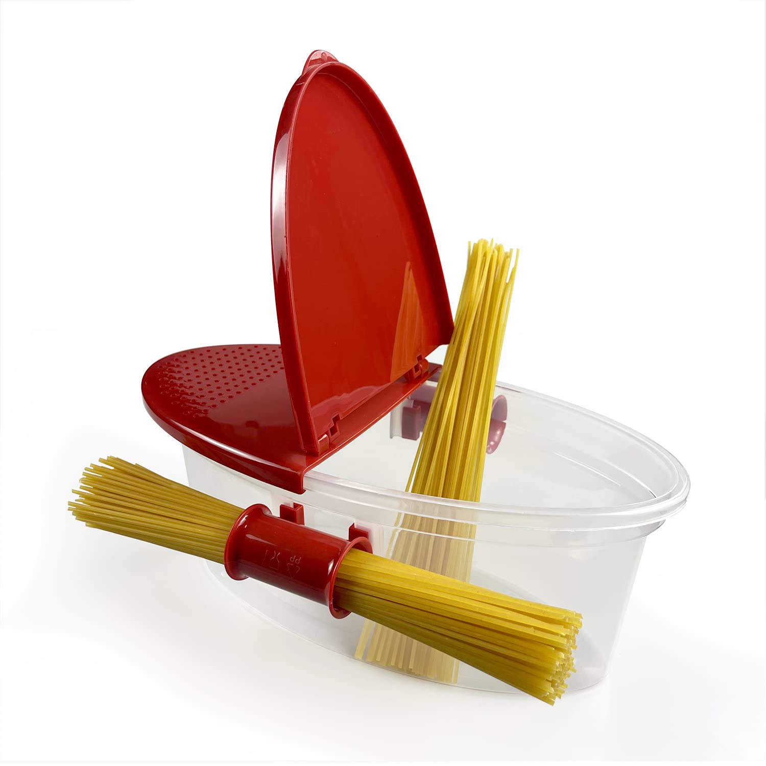 MOCHEE Microwave Pasta Boat with Strainer Pasta Cooker for Pasta, Rice, Vegetables, Chicken