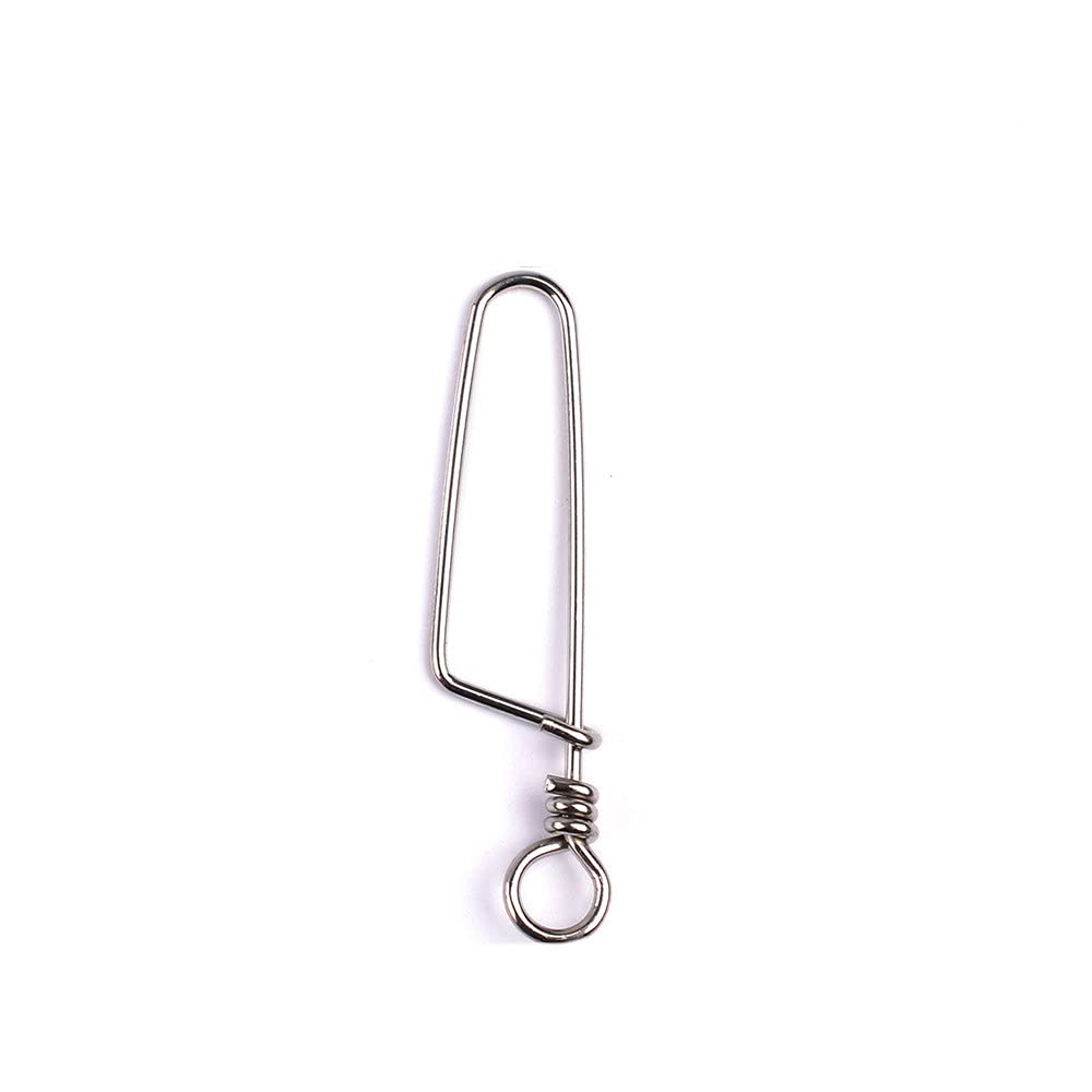 Gierzijia 100 Pieces Stainless Steel Coastlock Snaps, Paper Clip Lure Bait Pins, Saltwater Freshwater Strong Fishing Connector Fishing Tackle Kit Quick Change Safe Lock, Test: 15-156LB (4#)