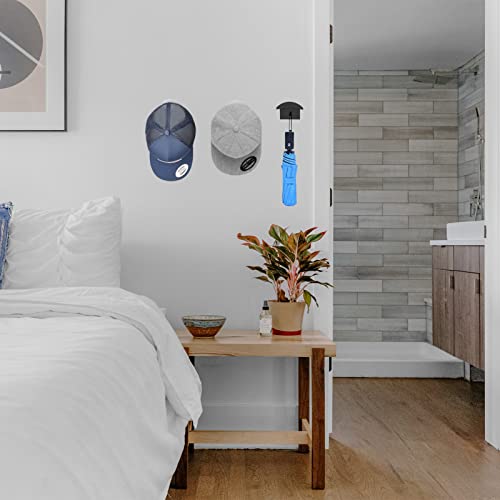 MOODKEY 12PACK Adhesive Hat Hooks for Wall Hat Hangers Hat Rack for Baseball Caps Hat Holder Wall Mount Hat Organizer Minimalist Cap Hangers Display for Wall Door Closet Office