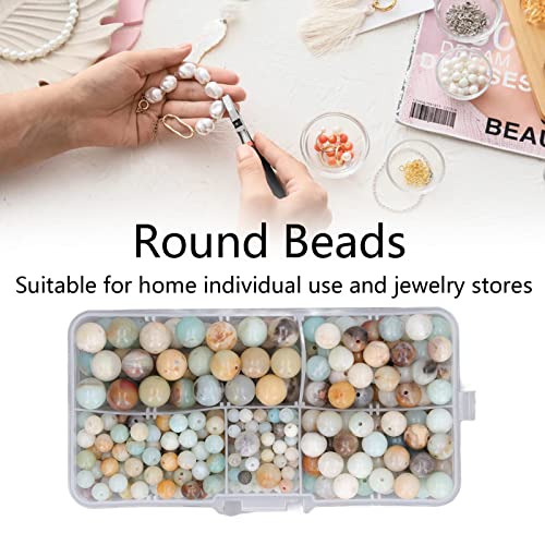 Natural Crystal Beads Stone Amazonite, Natural Matte Jade Stone Round Loose Semi Gemstone Beads for Jewelry Making, Crystal Jewelry Making Kit