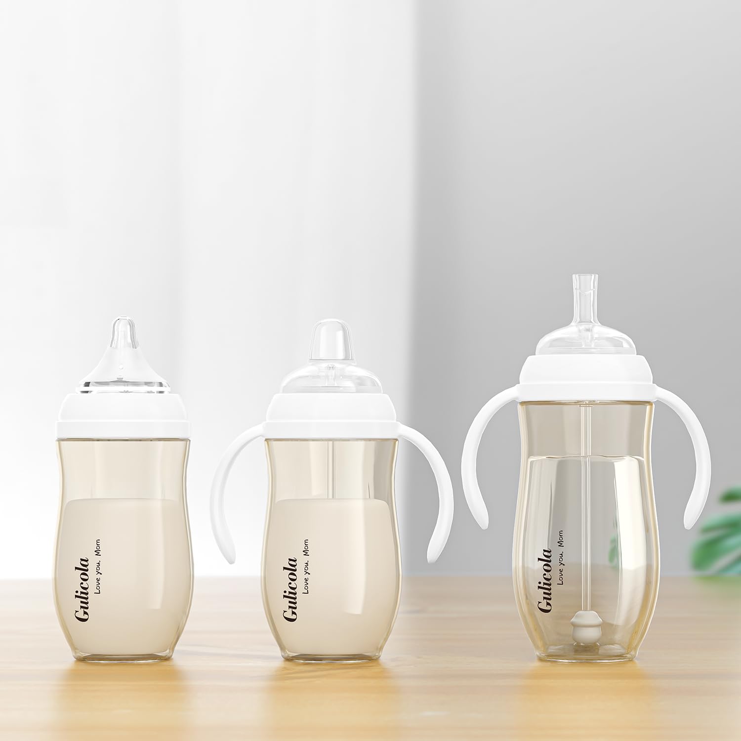 Gulicola Newborn Breastfeeding Baby Bottle with Extra Slow Flow Nipples, 0 Months+, Anti Colic, BPA Free PPSU, 7 oz - Clear