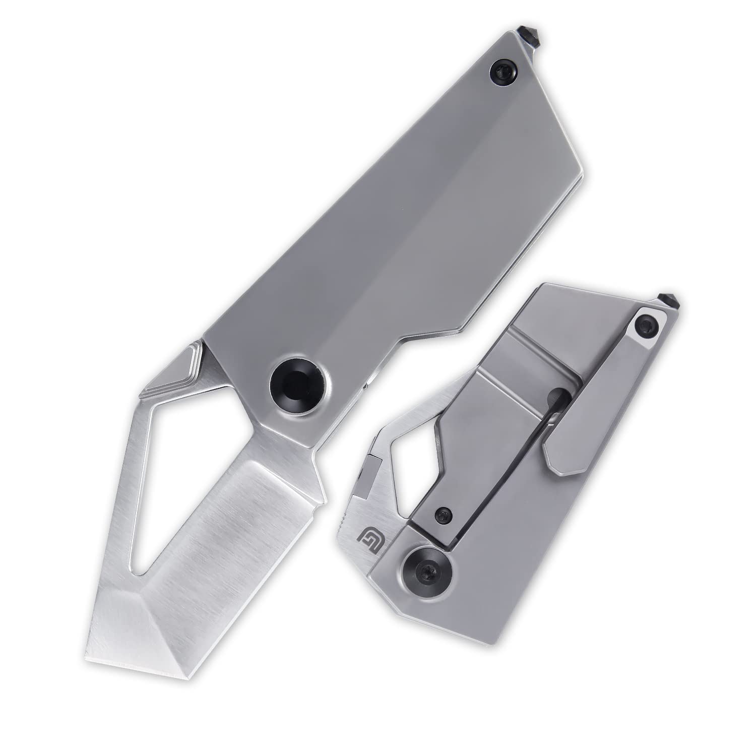Kizer Cyber Mini Folding Pocket Knife, 2.16Inches S35VN Blade Titanium Handle Knife, Futuristic EDC Knife with Pocket Clip, Unique Small Gift for Men Women,Ki2563A1