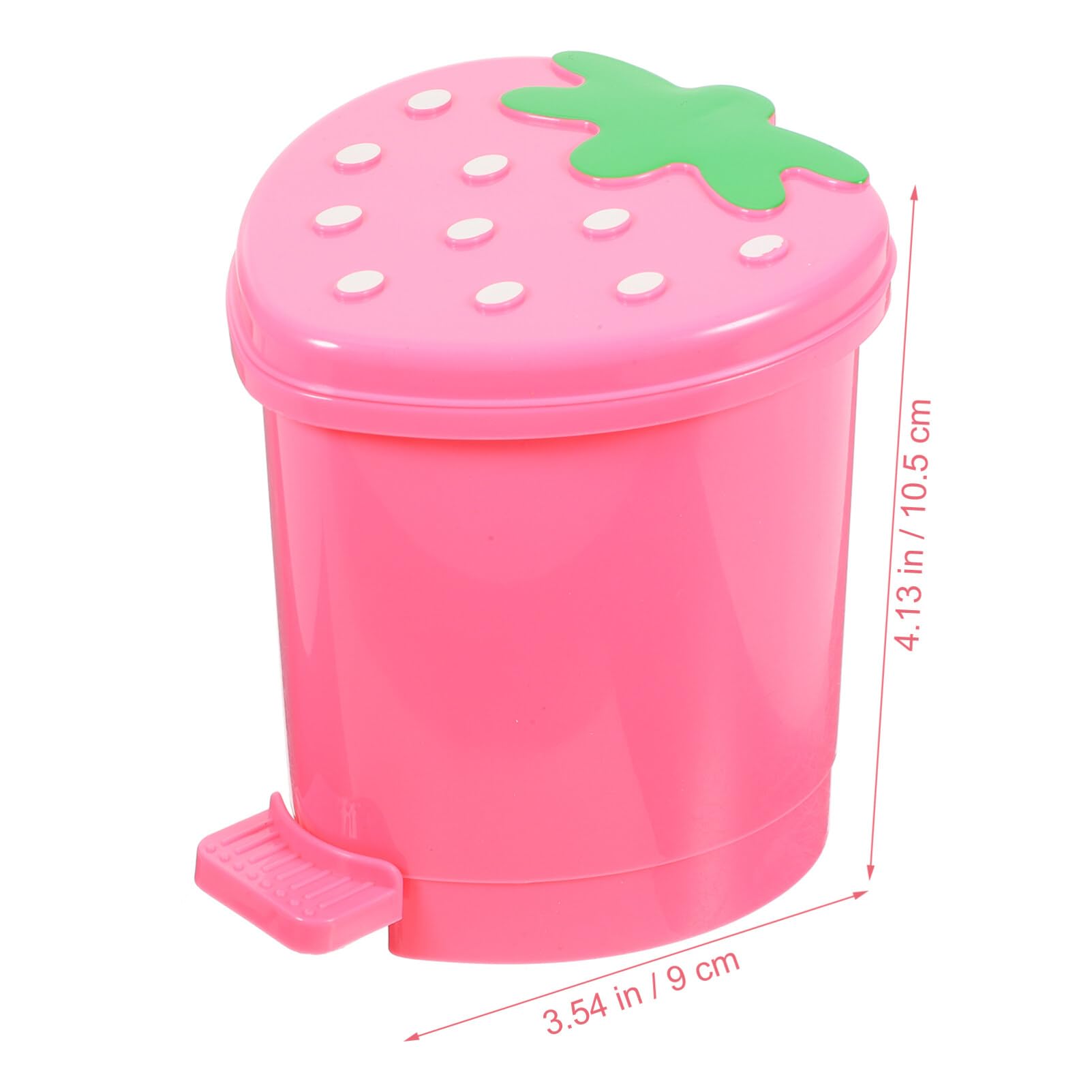 MAGICLULU Strawberry Trash Can: Mini Desktop Heart Wastebasket Kawaii Trash Can with Lid Small Garbage Container for Office Makeup Waste Bathroom Bedroom