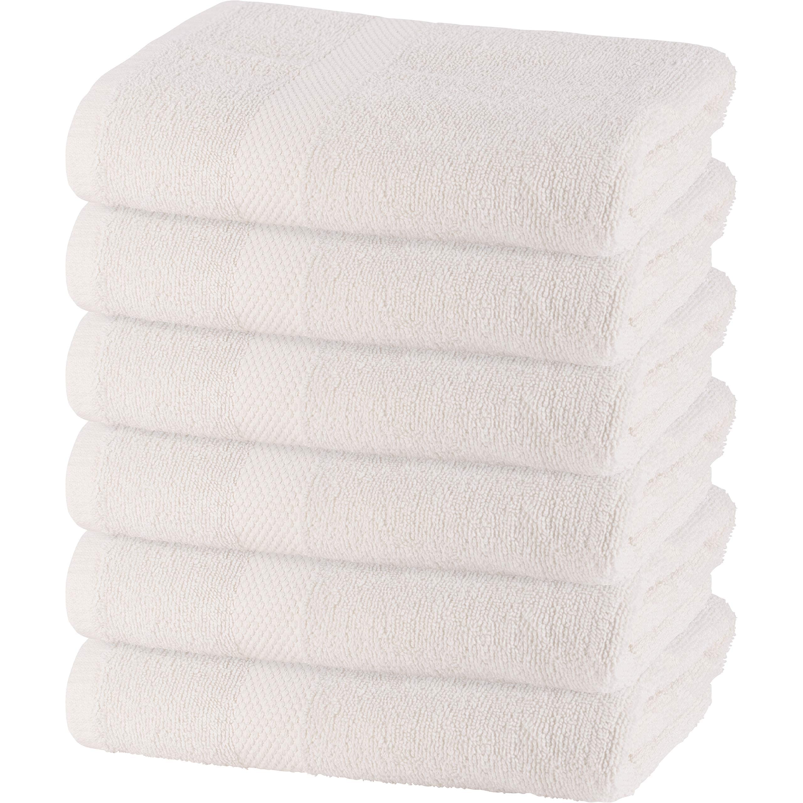 GREEN LIFESTYLE Soft Cotton Towels for Pool, Spa, and Gym Lightweight and Highly Absorbent Quick Drying Towels (24" x 48", White)