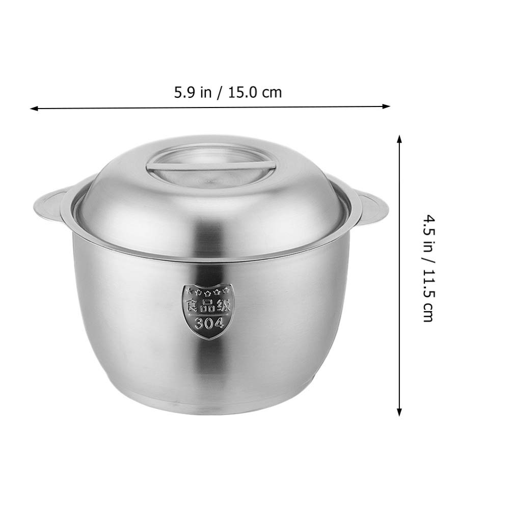 Hemoton Stainless Steel Cooking Utensils 1pc Stainless Steel Pot Kitchen Cover with Cover Stainless Steel Stock Pot