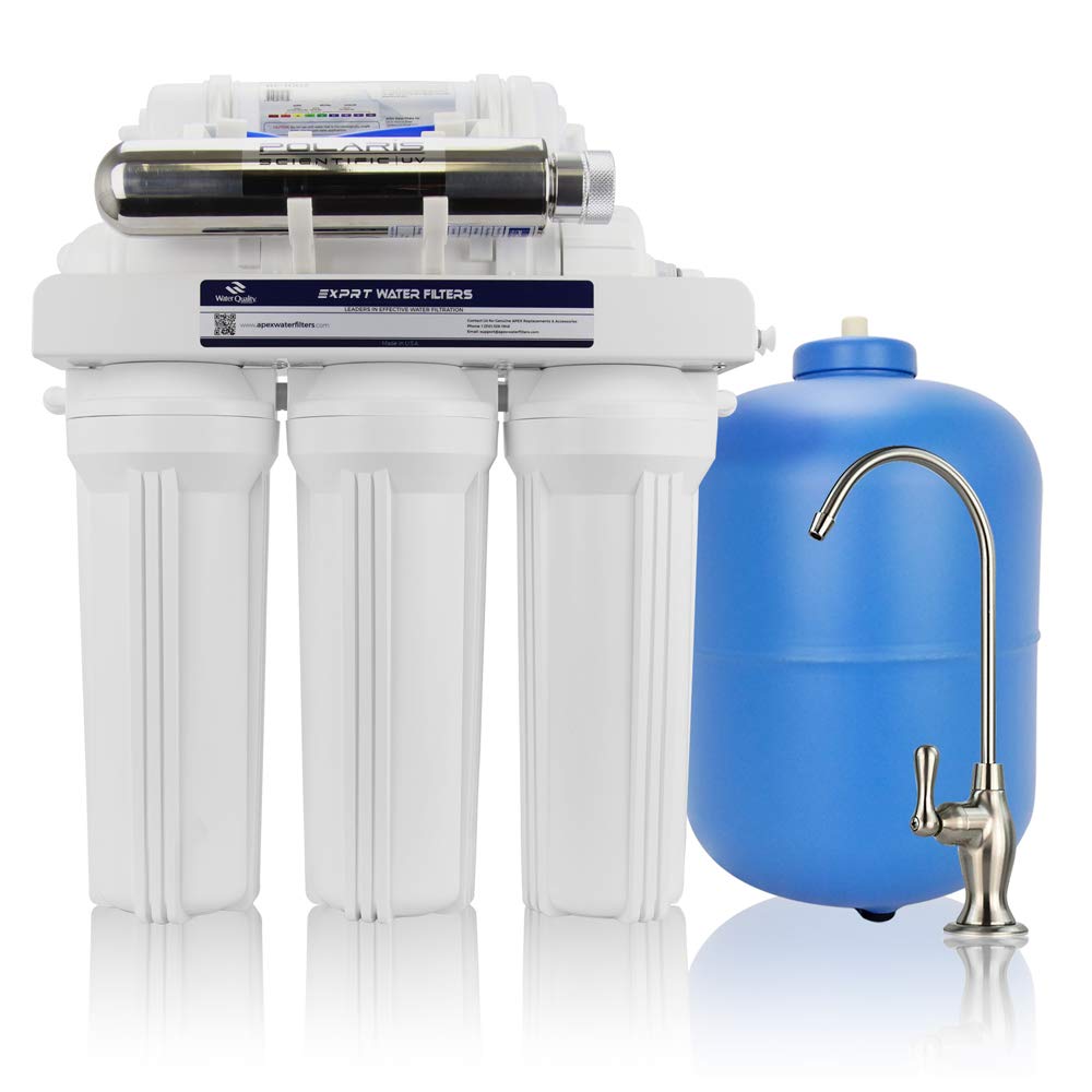 EXPRT MR-7050 Ultimate Reverse Osmosis Water Filter System - 50 GPD 7 Stage UV Under Sink Water Filter System, pH Alkaline Filtration- Purification for Safe Drinking Water