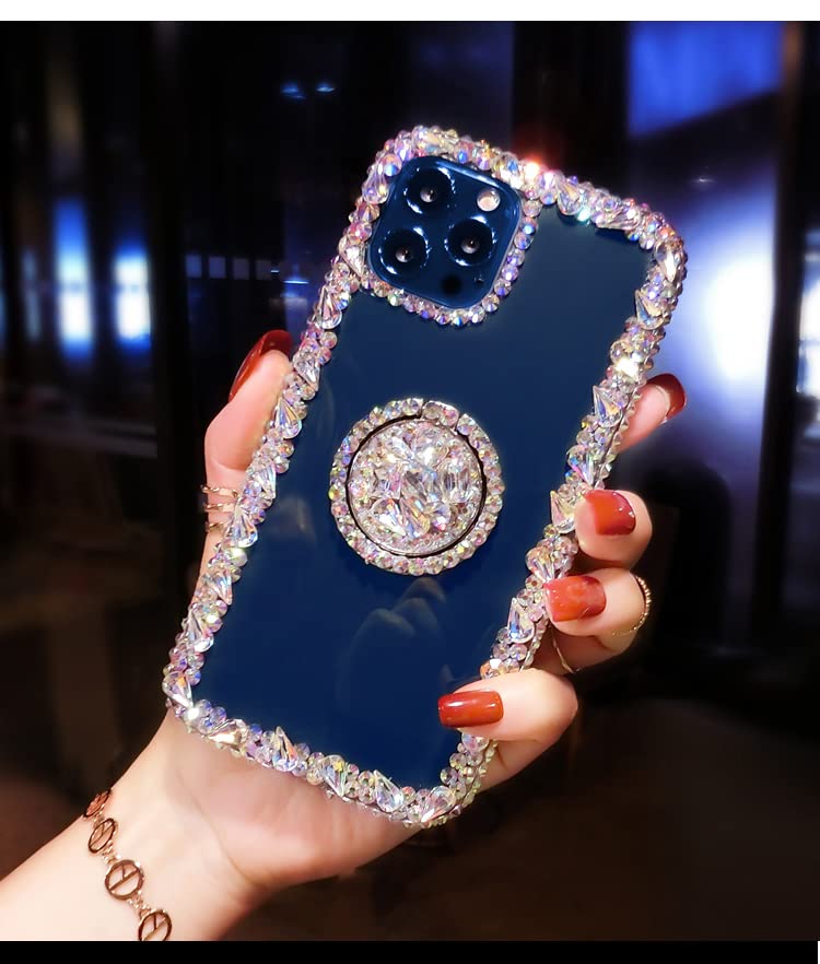redecarie for Galaxy Note 10 Plus Case,Luxury Bling Glitter Diamond Ring Holder Kickstand Sparkle Crystal Rhinestone Women Girls Kids Clear Protective Phone Cover for Samsung Galaxy Note 10 Plus