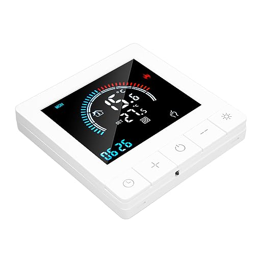 Floor Heating Thermostat, Home Temperature Controller AC90V-240V NTC Sensor 5-60℃ Setting High Accuracy LCD Screen for Shopping Mall (3A with Linkage)
