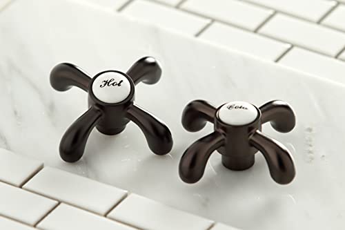 Kingston Brass KS1275TXBS French Country Bridge Kitchen Faucet, 8-3/4-Inch, Oil Rubbed Bronze