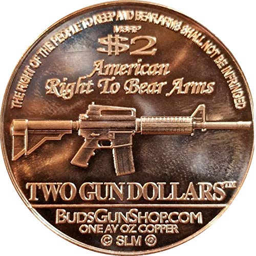 Jig Pro Shop Second Amendment Liberty Gun Dollar Series 1 oz .999 Pure Copper Round/Challenge Coin (2013 AR-15 Rifle)