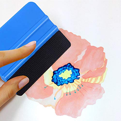 Vankcp 12 Pcs Car Felt Edge Squeegee Kits 4 Inch Squeegee Vinyl Scraper Tool Plastic Car Washing Windshield Squeegees for Window Tint,Car Vinyl Wrap,Decal Sticker Installation, Wallpaper (12 Pieces)