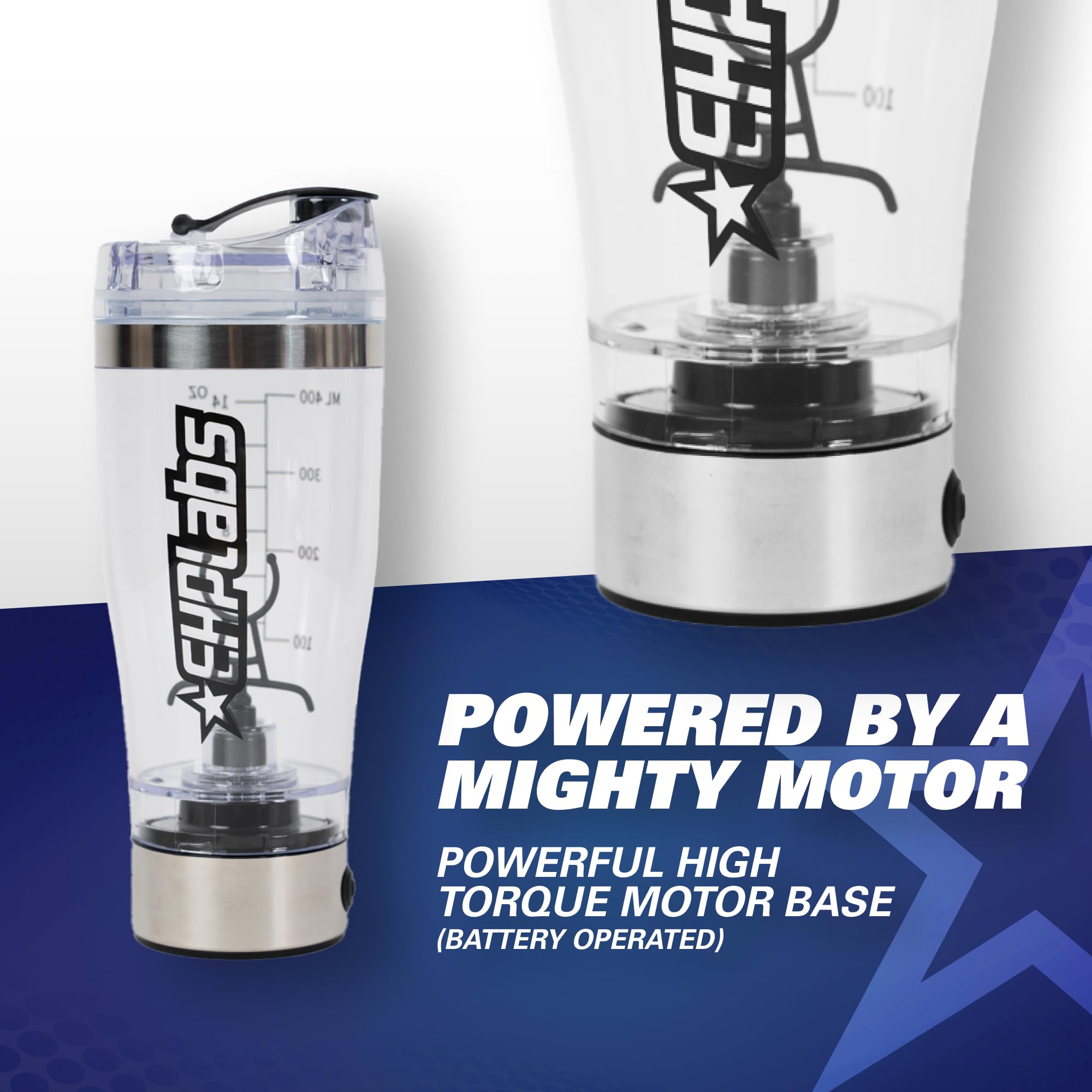 EHP Labs Electric Protein Shaker Bottle - 15oz Portable Blender Shaker - Personal Blender Shaker - Electric Protein Shaker Bottle for Meal Replacement Shakes
