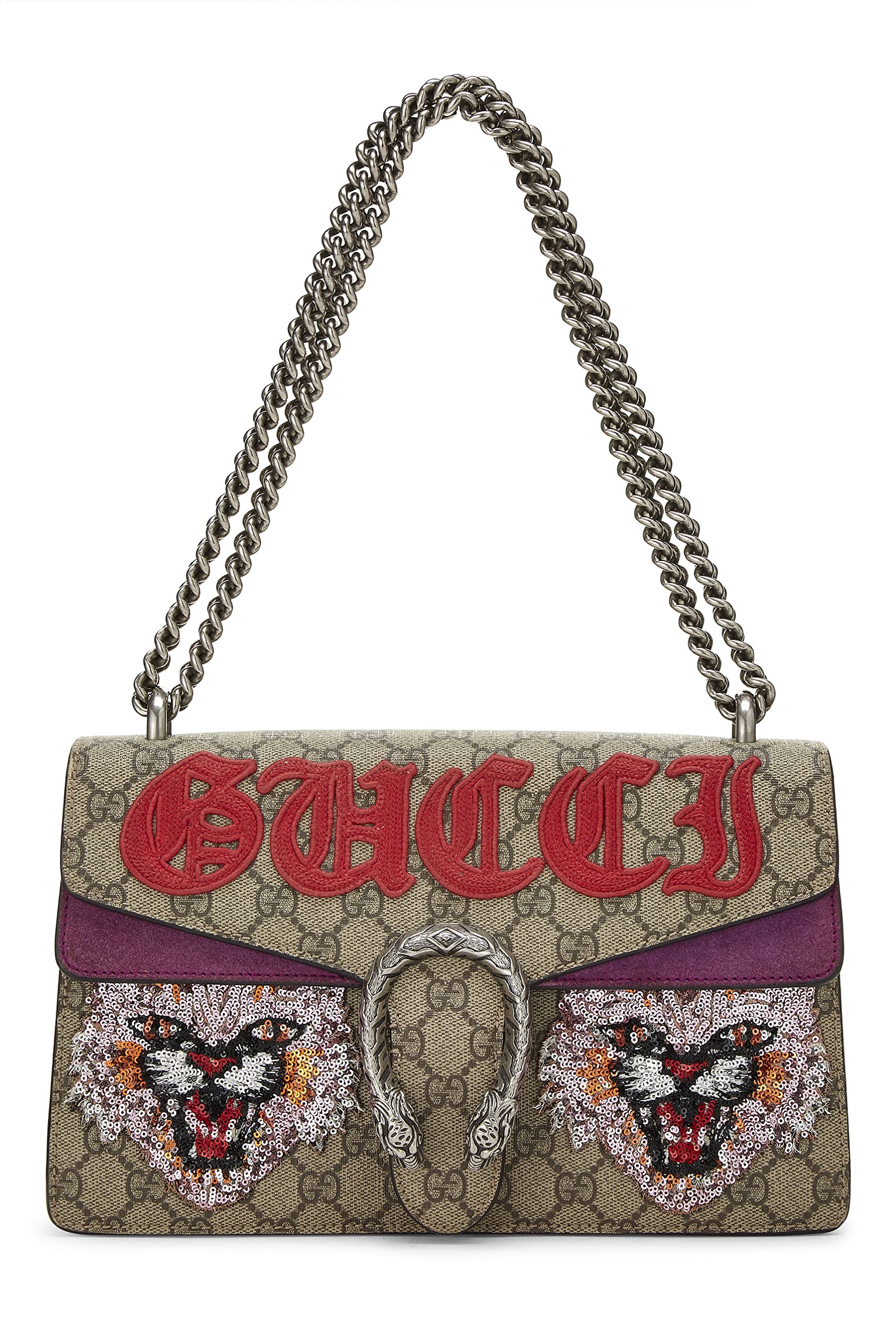 Gucci, Pre-Loved Original GG Supreme Canvas Dionysus Shoulder Bag Small, Purple