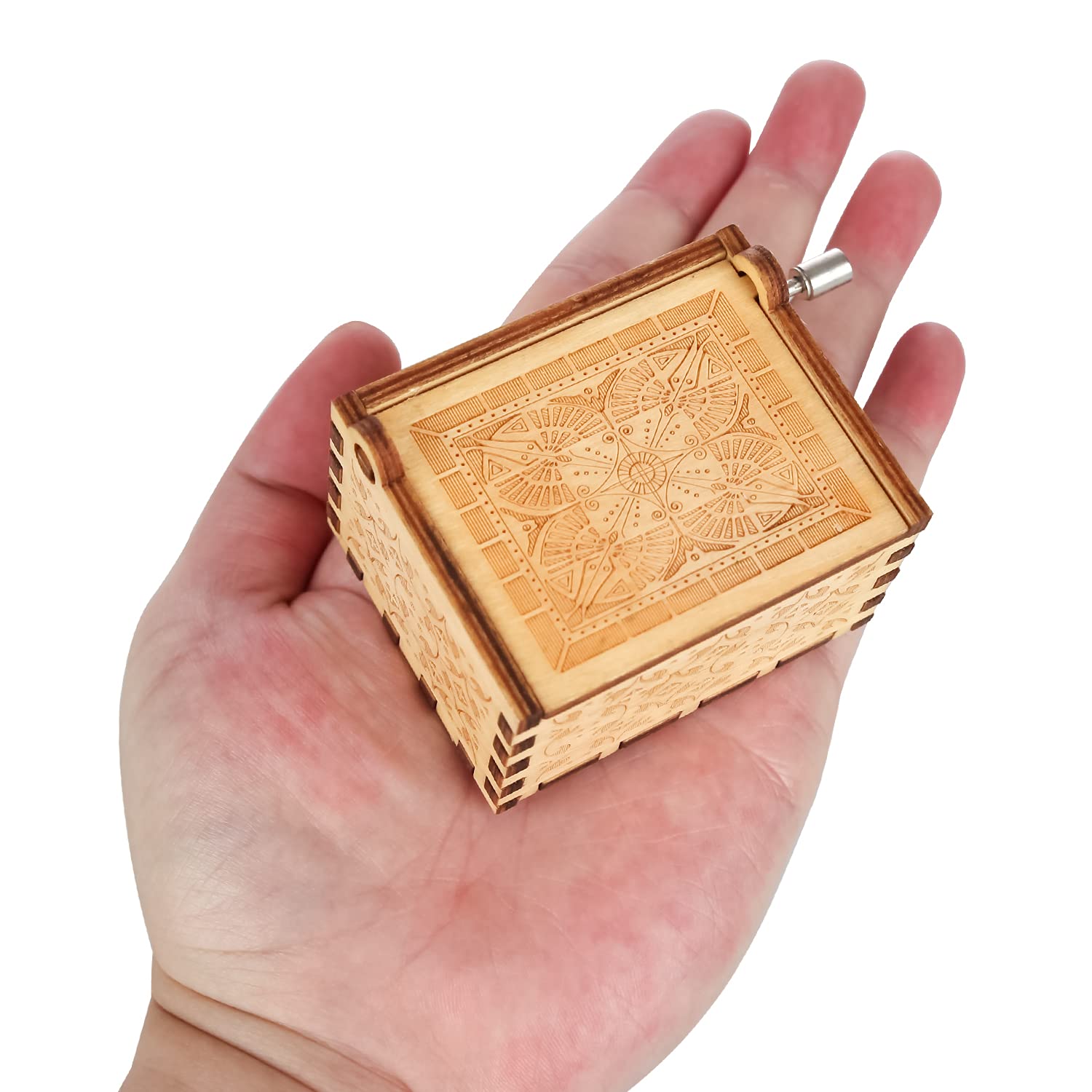 Engraved Colorful Wooden Music Boxes,Hand Crank Classical Wood Sunshine Musical Box, Personalized Wooden Music Boxes, for Birthday Christmas Valentine's Day. (Girlfriend)