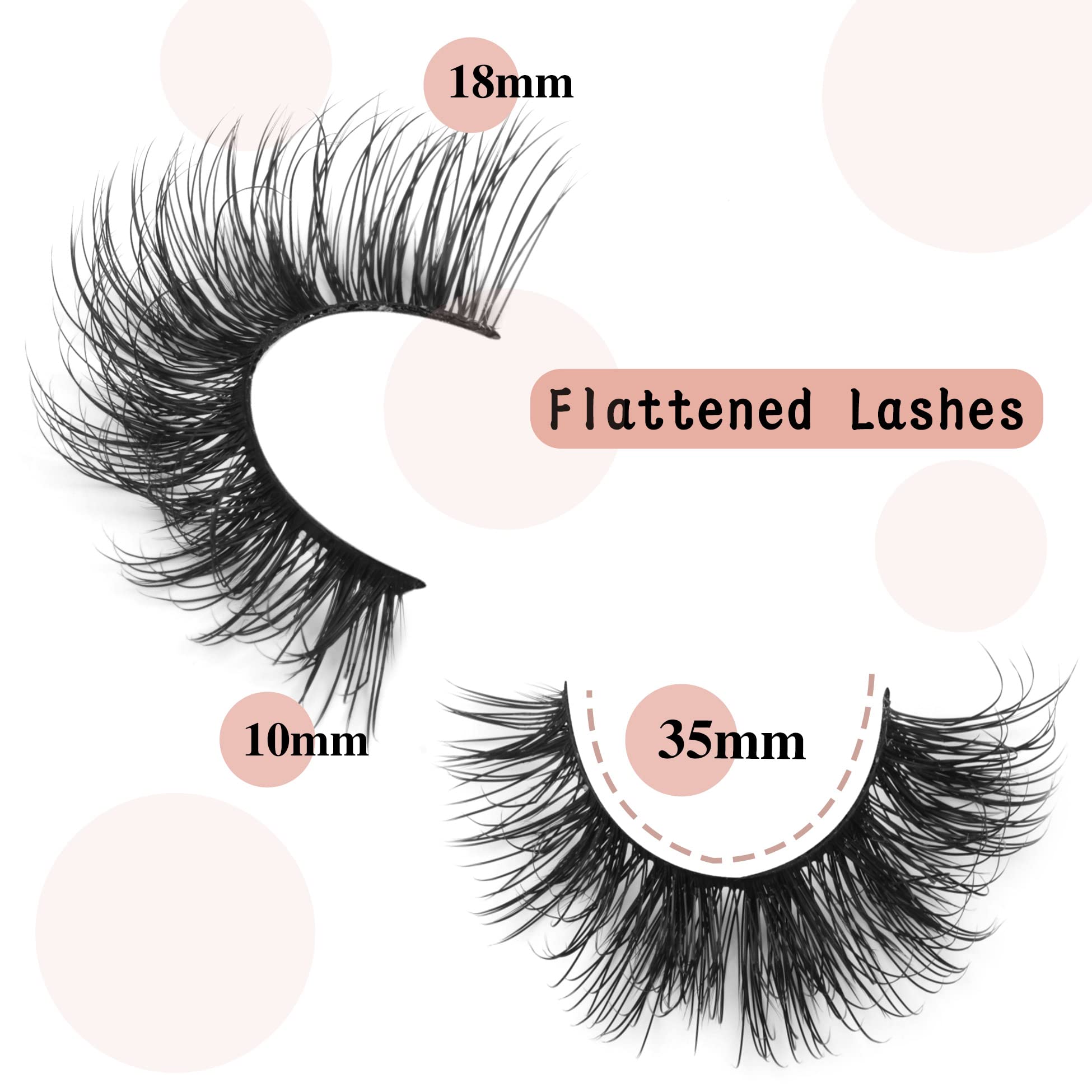 Mink Lashes Natural Look False Eyelashes Cat Eye Lashes Flat Wispy Lash 3D Strips Lashes 8 Pairs Fake Eyelashes Extension by Winifred