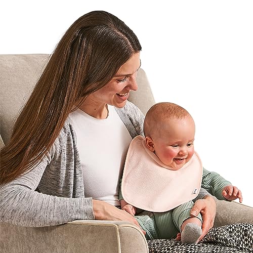 green sprouts Stay-dry Milk Catcher Bibs (6 Pack) | Collar absorbs milk to prevent rashes | Waterproof inner layer, Absorbent terry cotton, Machine washable, White, 0-6 months