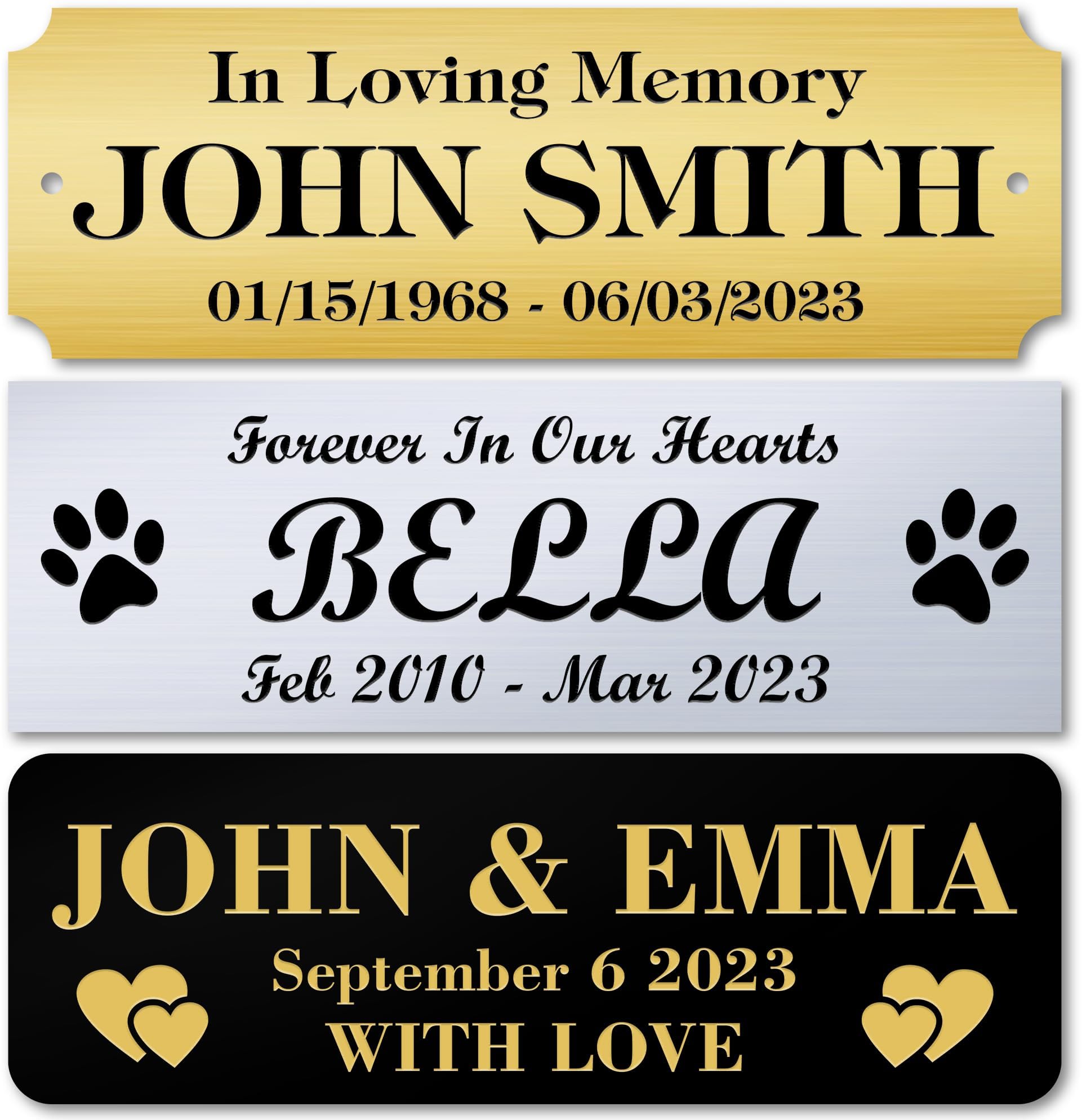Engraved Name Plate Customized and Personalized, 1" x 3" Trophy, Picture Frame and Memorabilia Plate, 15 Color Options Prestige Collection by My Sign Center