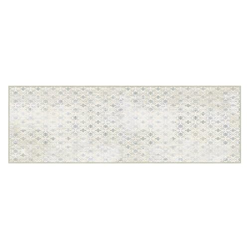 Phantoscope Hallway Runner Rug 2'x6' - Boho Washable Non-Slip Kitchen Rug Runner Ultra-Thin Geometry Distressed Accent Throw Rug for Entryway Laundry Bathroom Bedroom, Teal Floral/Beige
