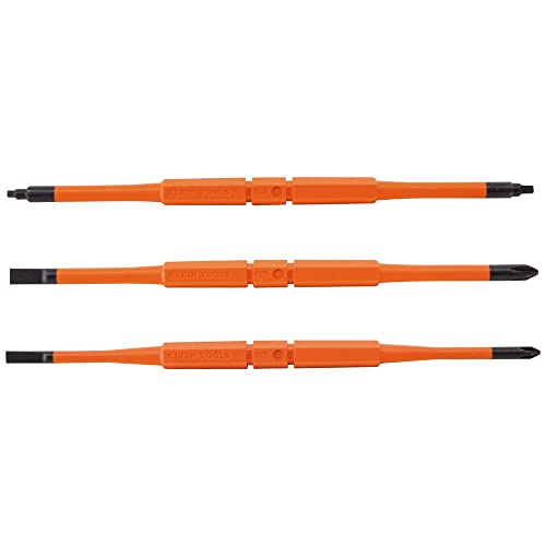 Klein Tools 13157 Insulated Screwdriver Blades, Interchangeable Single-End Replacement Blades for Klein Insulated Screwdrivers, 3-Pack