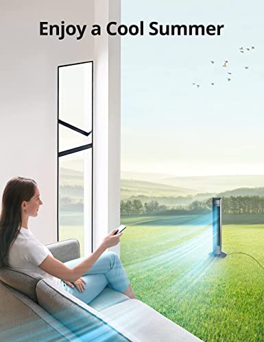 Mirdred Quiet Cooling Fan 3 Modes,Speed Settings, 12H Timer, LED Display with Auto Off,Black Portable Floor Bladeless Fan for Bedroom Living Rooms Office