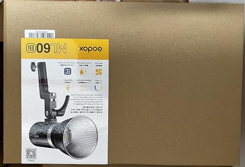 Godox ML60Bi ML60 Bi 60W Bi-Color LED Light Silent Mode Portable Brightness Adjustment Support Li-ion Outdoor LED Light with 2X NP970 Lithium Battery
