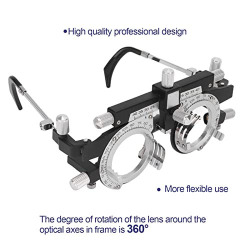 Tonsa Alloy Optometry Frame, Adjustable Trial Frame Optical Trial Lens Frame PD 48-80mm 360° Rotation Pure Titanium Optical Titanium Optic Trial Eye Optometry Lens Frame Test Optician