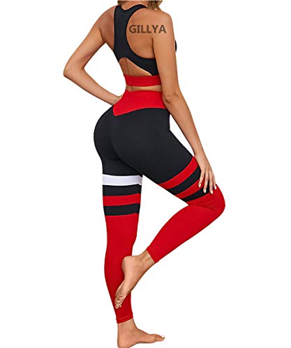 GILLYA Workout Sets for Women 2 Piece Matching Workout Sets Yoga Outfit Gym Sets 2 Piece Yoga Leggings Set