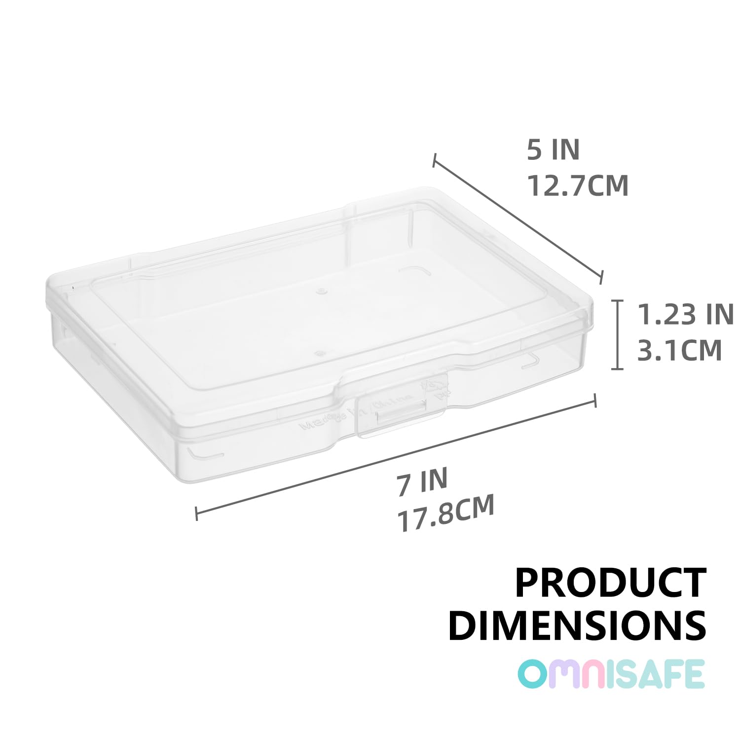 OMNISAFE 5x7 Photo Storage Cases, Plastic Craft Storage Container, Acid-Free Box for Pictures, Crafts, Scrapbooking, Photo Keeper (20)