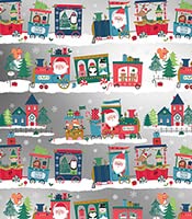 Party Explosions Christmas Trains Wrapping Paper (Roll 24" x 15')