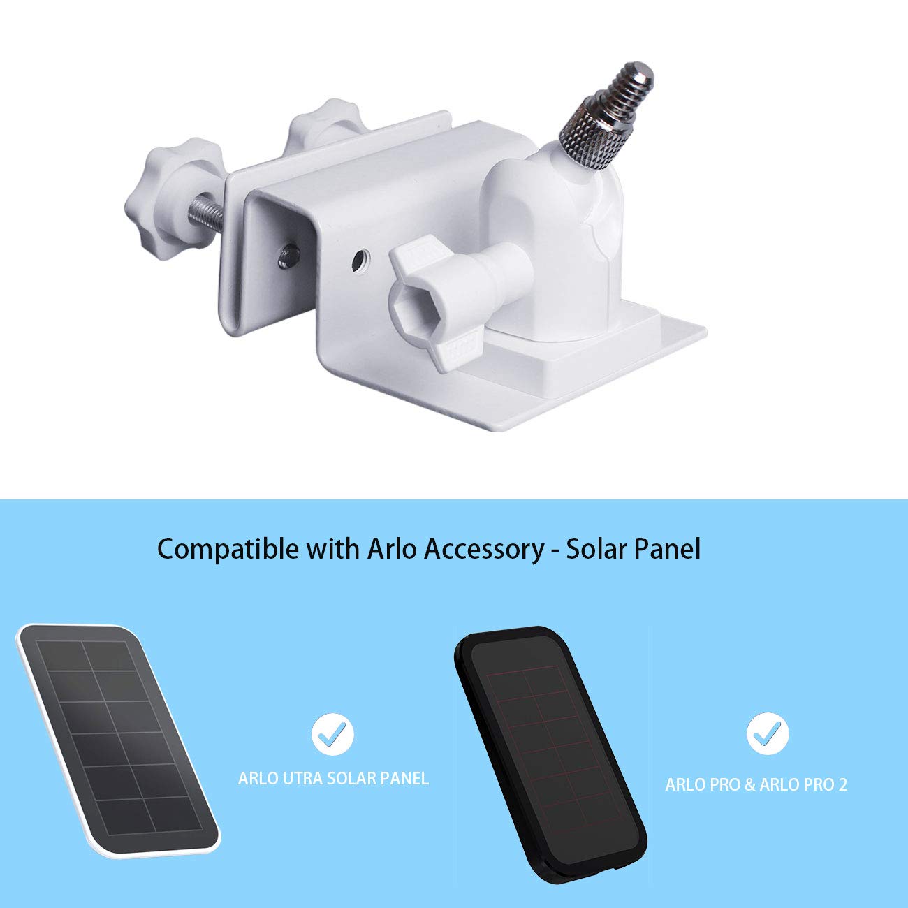 Gutter Mount for Arlo Solar Panel/Arlo Pro 3 Solar Panel/Arlo Ultra Solar Panel/Arlo Essential Solar Panel/Arlo Pro 4 Solar Panel/Reolink Solar Panel(Solar Panels are Not Included)(1Pack,White)