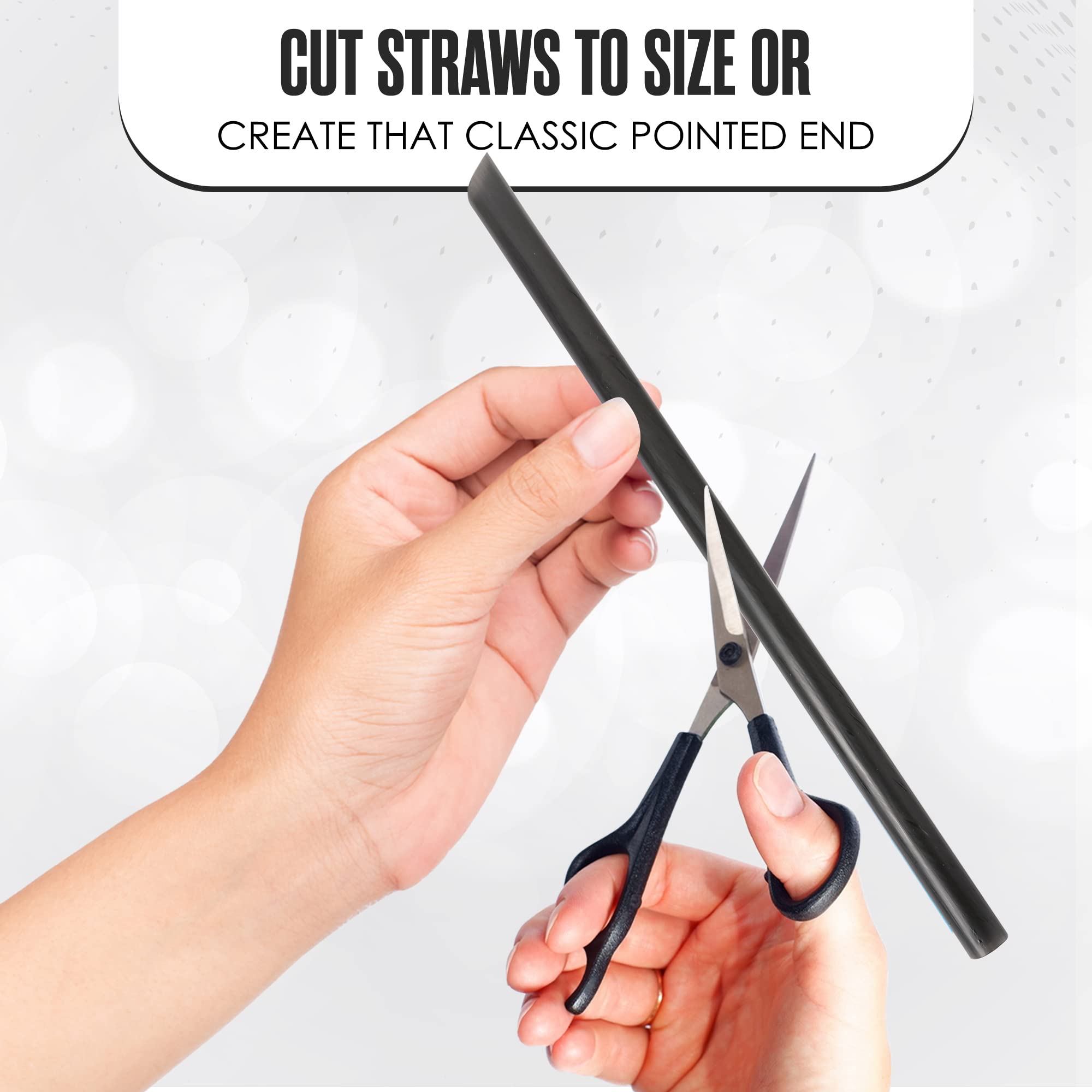 Jumbo Smoothie Straws, 100 pack, 10.5 in, Boba Straw, Extra Wide & Fat, Black, 0.5" Diameter, Large, Polypropylene Plastic, BPA Free, Reuseable for Milkshakes, Tea, Coffee, Bubble Milk | Houseables