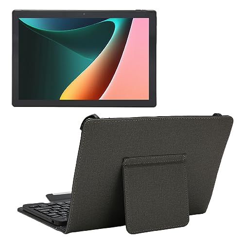 FOLOSAFENAR 2 in 1 Tablet, 10.1 Inch LCD Dual Camera 6GB 128GB Memory Gaming Tablet 5G WiFi 3 Card Slots for School (US Plug)