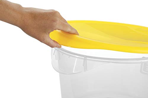 Rubbermaid Commercial Lid (Lid Only) for Round Food Storage Container, Fits 12 Qt. Containers, Yellow (FG573000YEL) (Pack of 2)