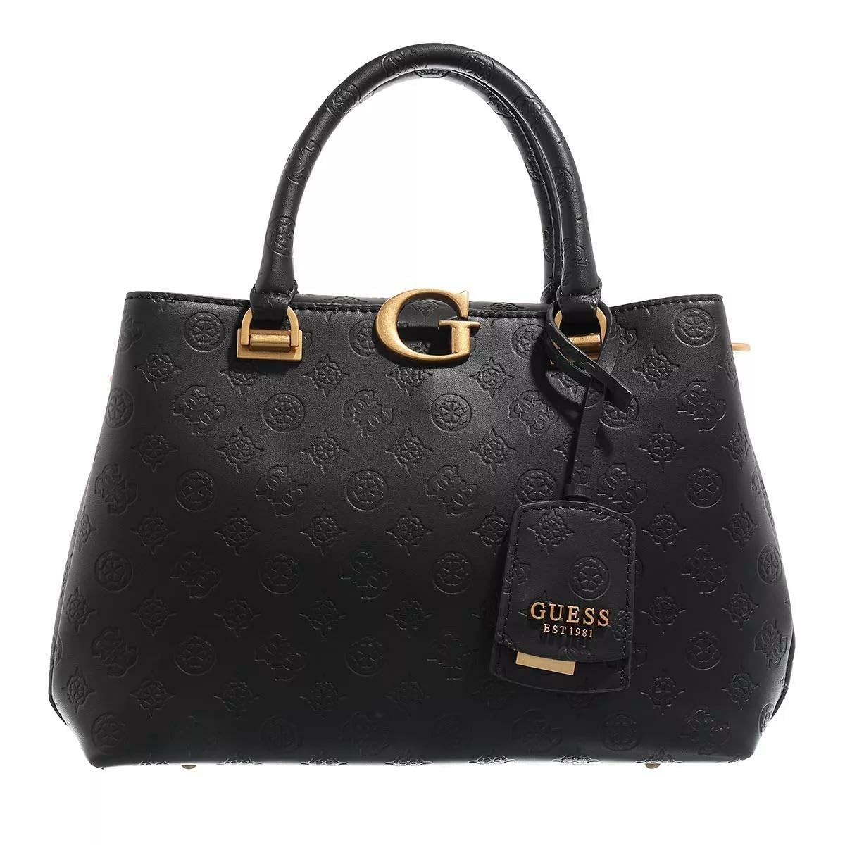 GUESS G VIBE GIRLFRIEND SATCHEL BAG IN BLACK LOGO, BLACK LOGO, One Size