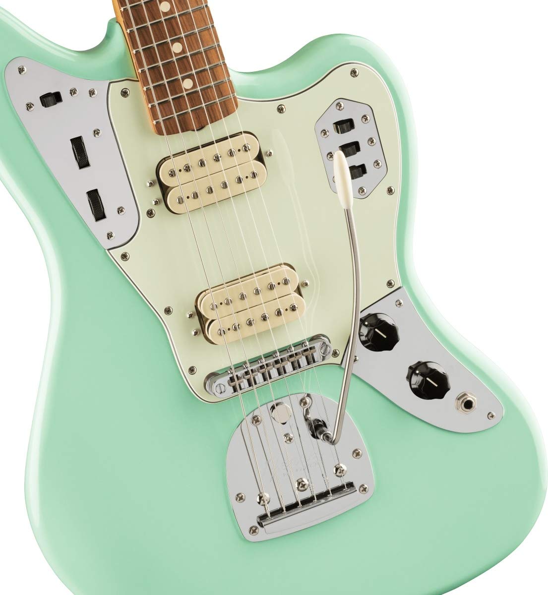 Fender Vintera 60s Modified Jaguar Electric Guitar, with 2-Year Warranty, Surf Green, Pau Ferro Fingerboard