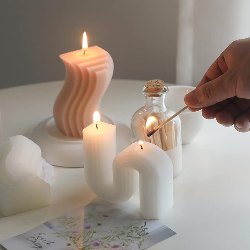 S-Shaped Natural Scent Shaped Candle Christmas Decor Scented Candle Set Aromatherapy Candle Soy Wax Bedroom Decorative Ornaments Birthday Gift Present Companion Gift (Chamomile+Pear &Green Tee)