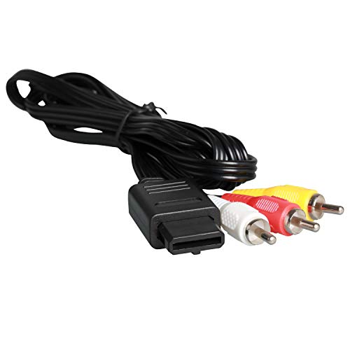 eJiasu AV Cable RCA Composite Cord Stereo Audio Video for tv Compatible with Nintendo 64 Gamecube | NGC | 64 | N64 | Super SNES (1.75m/5.8ft)