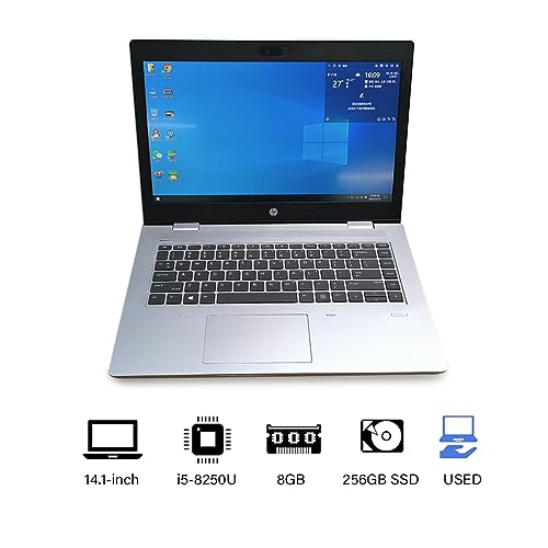 GEPAS Used Laptop 640 G4 14.1-Inch Business Computer Intel Core i5-8250U Processor 16GB RAM 256GB SSD PC Notebook, VGA, HDMI, Windows 10 Pro