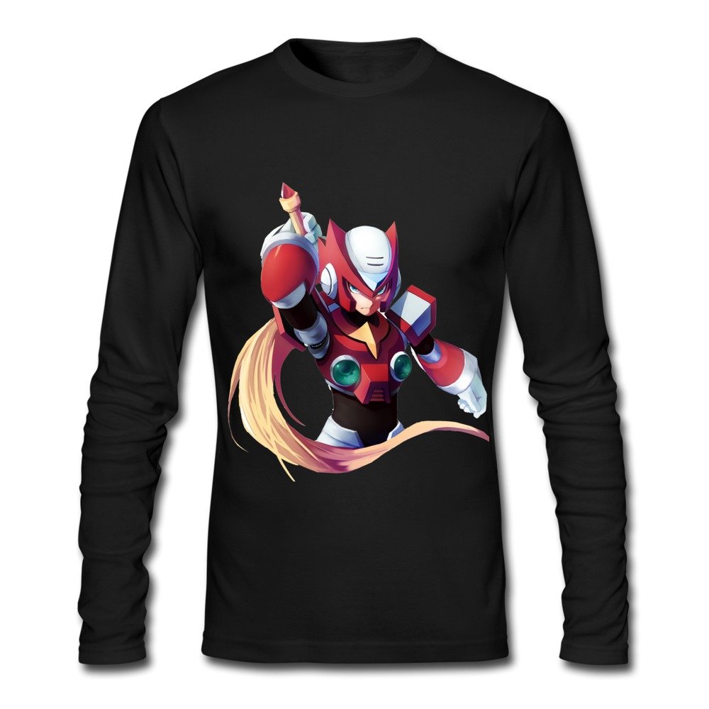 FENGTING Men's Megaman X Zero Long Sleeve T-Shirt XL Black