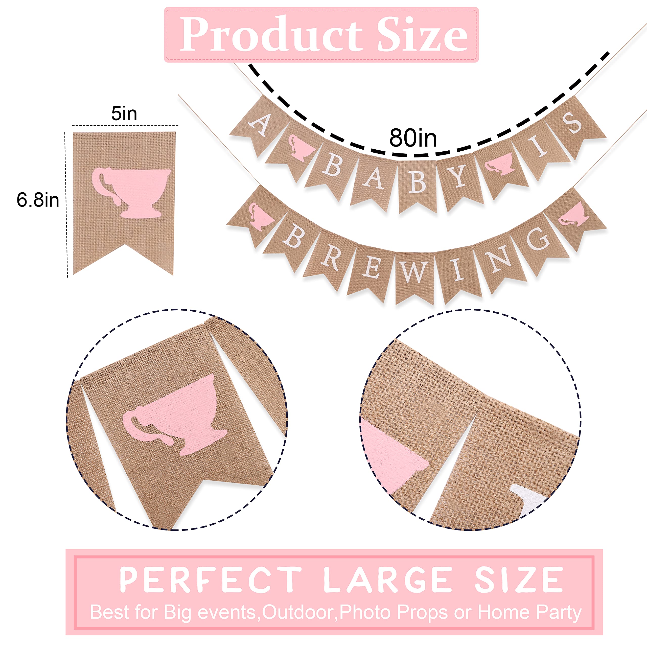 Tea Party Bridal Shower - Tea With The Bride To Be, Bridal Shower Burlap Banner, Bride To Be Banner, Tea Party Shower Decorations (Tea With The Bride To Be)