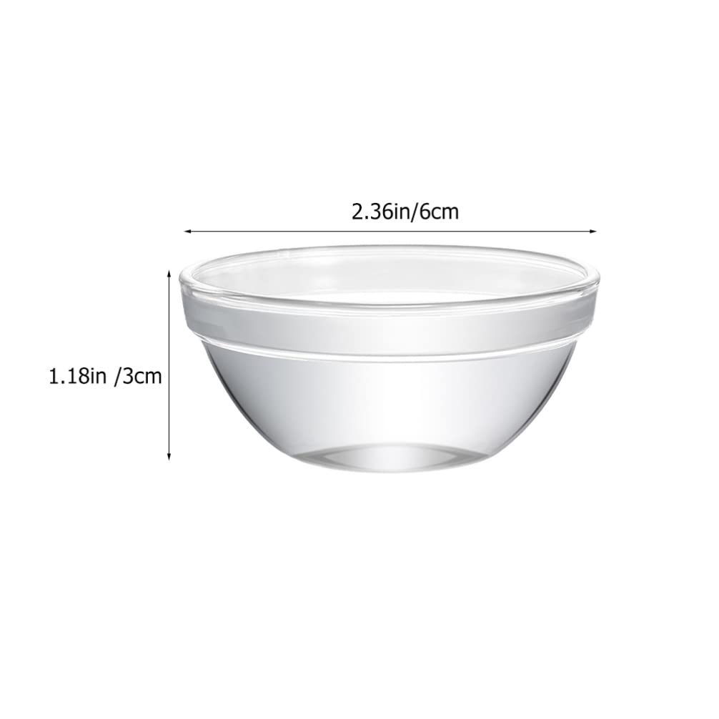 Housoutil 8 Packs 1.5oz Stackable Food Prep Bowl, Multipurpose Clear Small Serving Bowls, Glass Stackable Dessert Bowls Set Dishware Safe for Kitchen Prep, Dessert, Dips, Candy