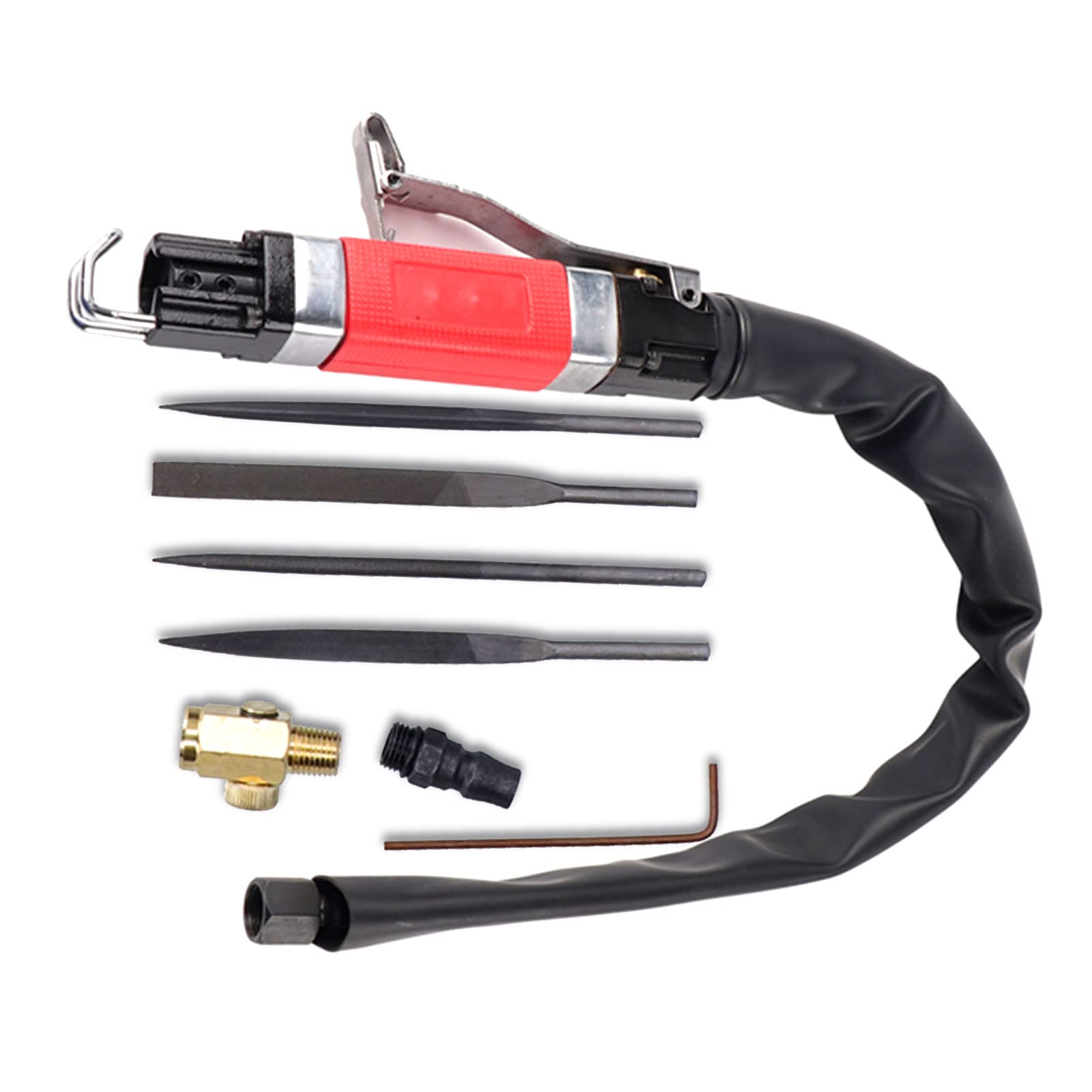 Pneumatic File, Air Reciprocating File Body Saw with Snap Button Switch Pneumatic File Grinding Machine Hardware Tools 6.2bar 90psi for Home