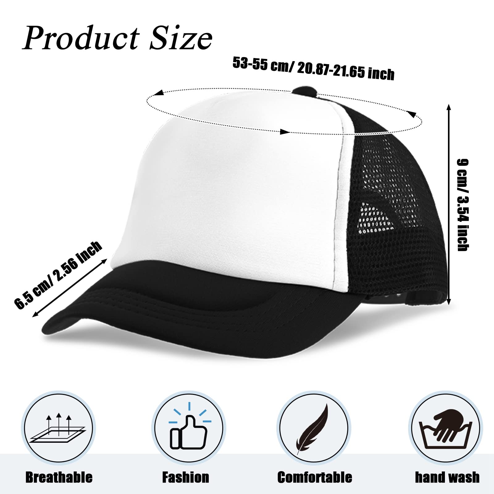 Handepo 24 Pcs Trucker Hat for Kids Summer Polyester Mesh Cap Adjustable Sublimation Blank Hats Baseball Caps for Outdoor (Multi Color)