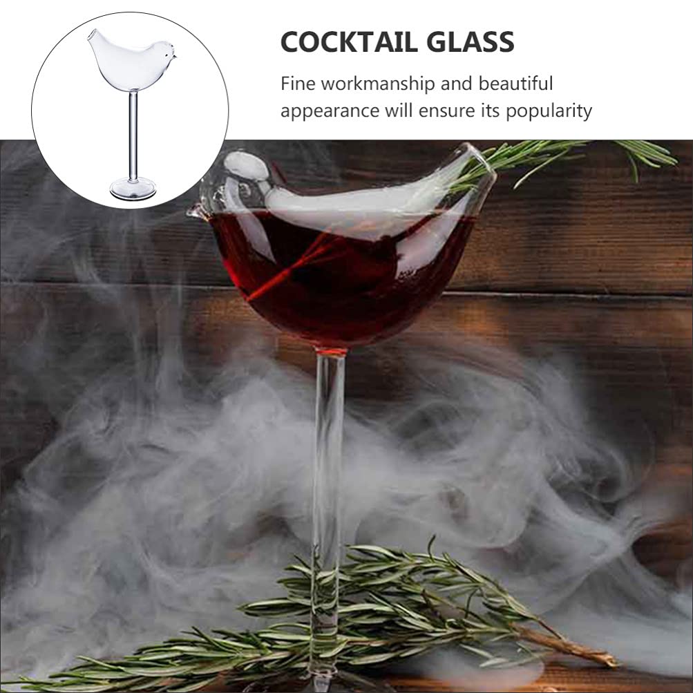 Hemoton 4Pcs Cocktail Glass, 5 OZ Clear Wine Glasses, Bird Glasses Drinking Bird Shaped Cocktail Wine Glass, Unique Champagne Coupe Glass Martini Goblet Cups, for Christmas and New Year Decor