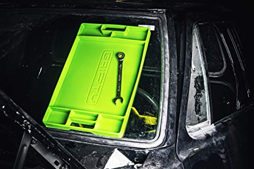 Gripty (Duo-Pack) | PREMIUM Silicone Tool Tray | Flexible | Multi Purpose Mat | Portable Tool Box Organizer | No Magnets | Easy Clean Up | (ORIGINAL Green)